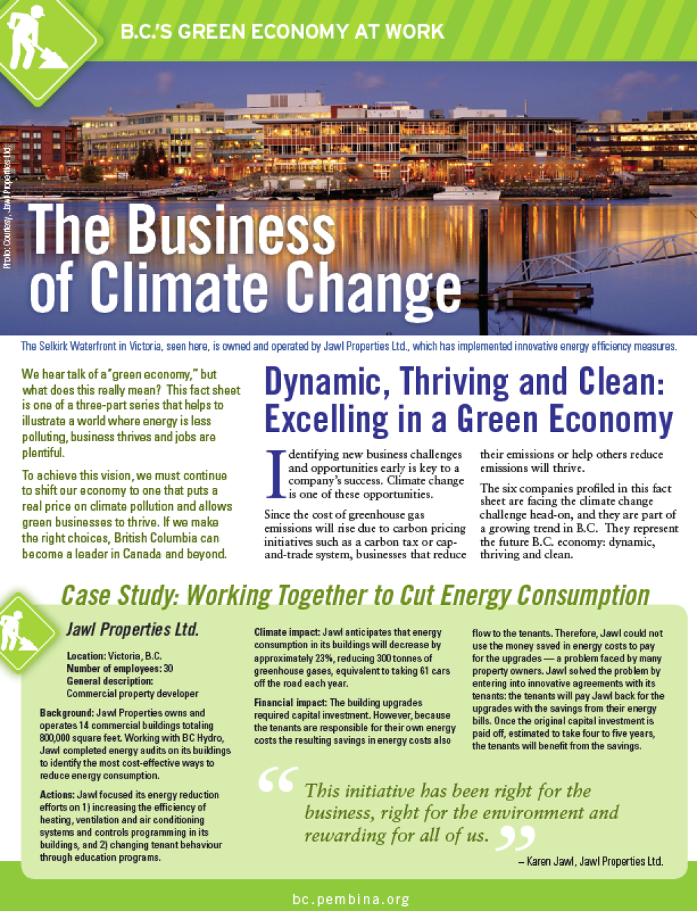 The Business of Climate Change | Pembina Institute