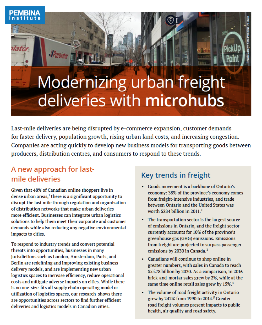Modernizing Urban Freight Deliveries | Pembina Institute