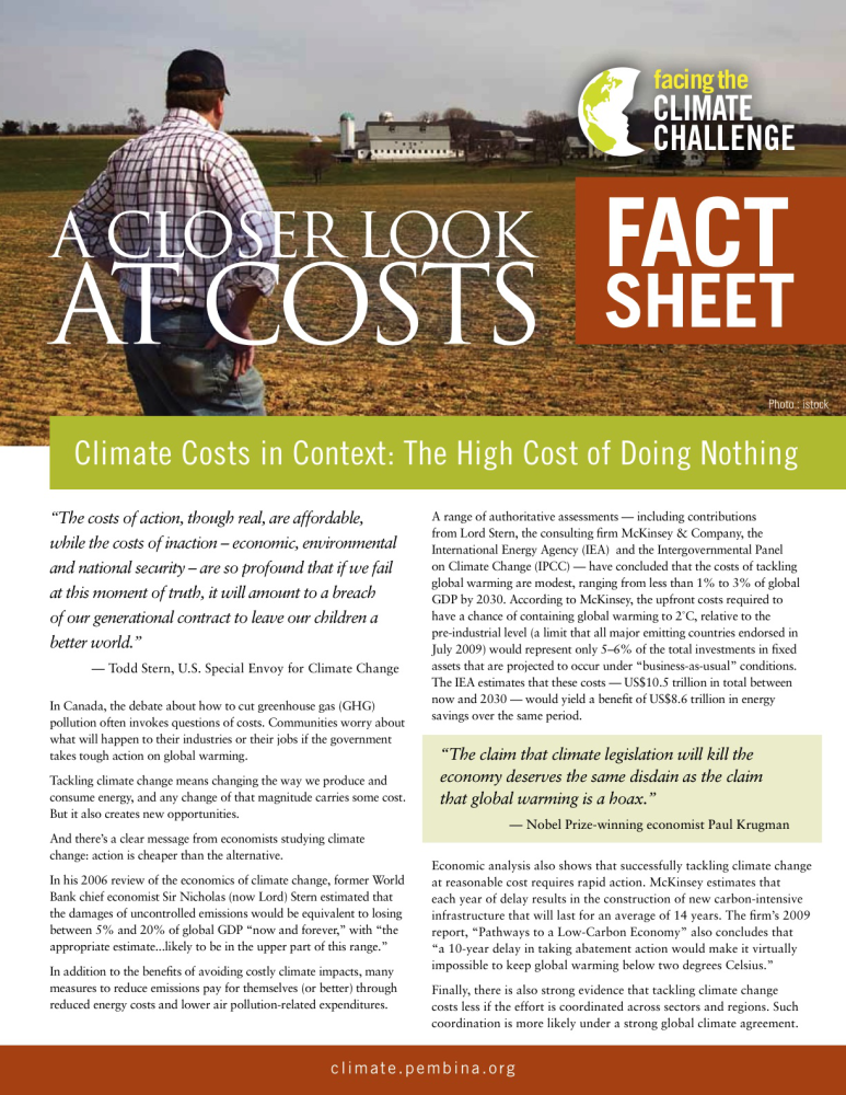 Fact Sheet: A Closer Look at Climate Costs