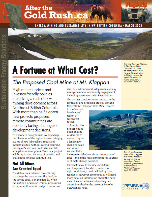 A Fortune at What Cost? | Pembina Institute