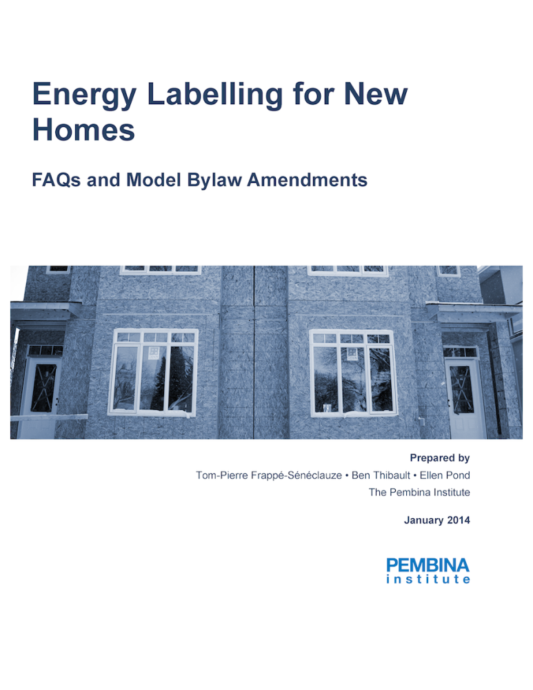 Energy Labelling for New Homes | Pembina Institute