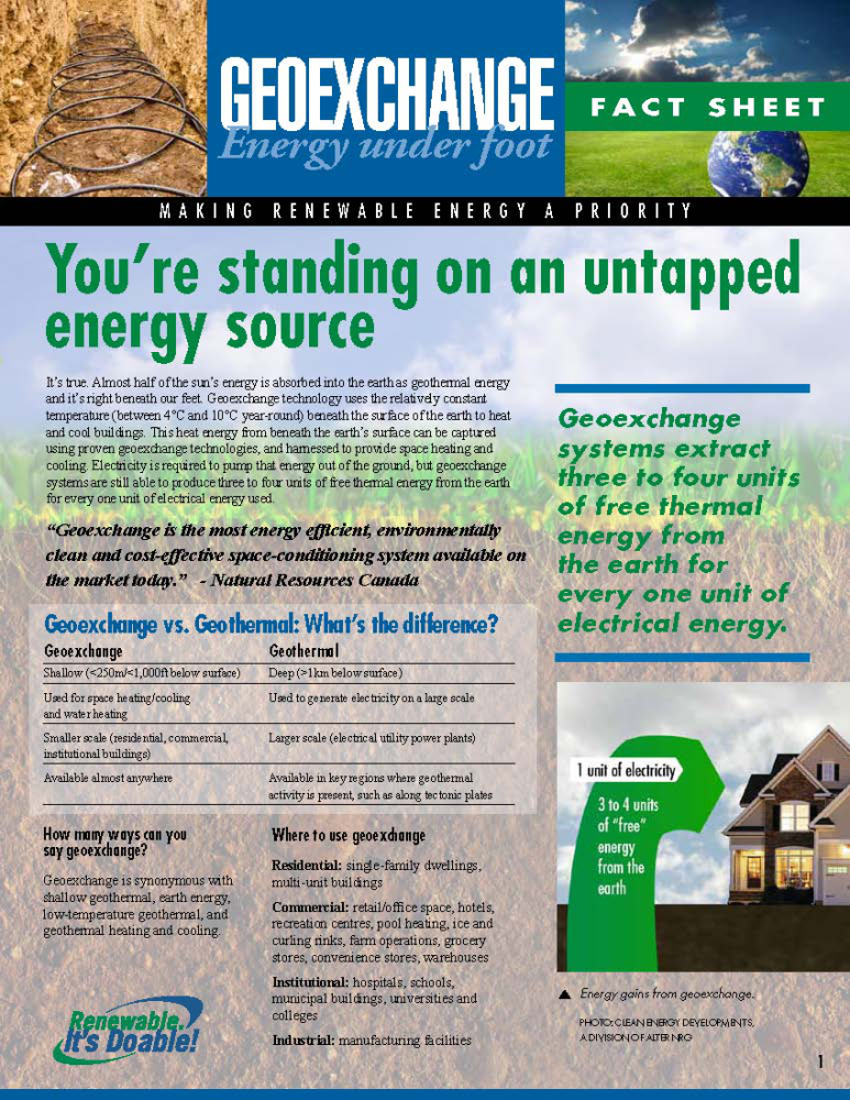 Geoexchange | Pembina Institute