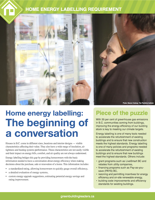 Home Energy Labelling | Pembina Institute