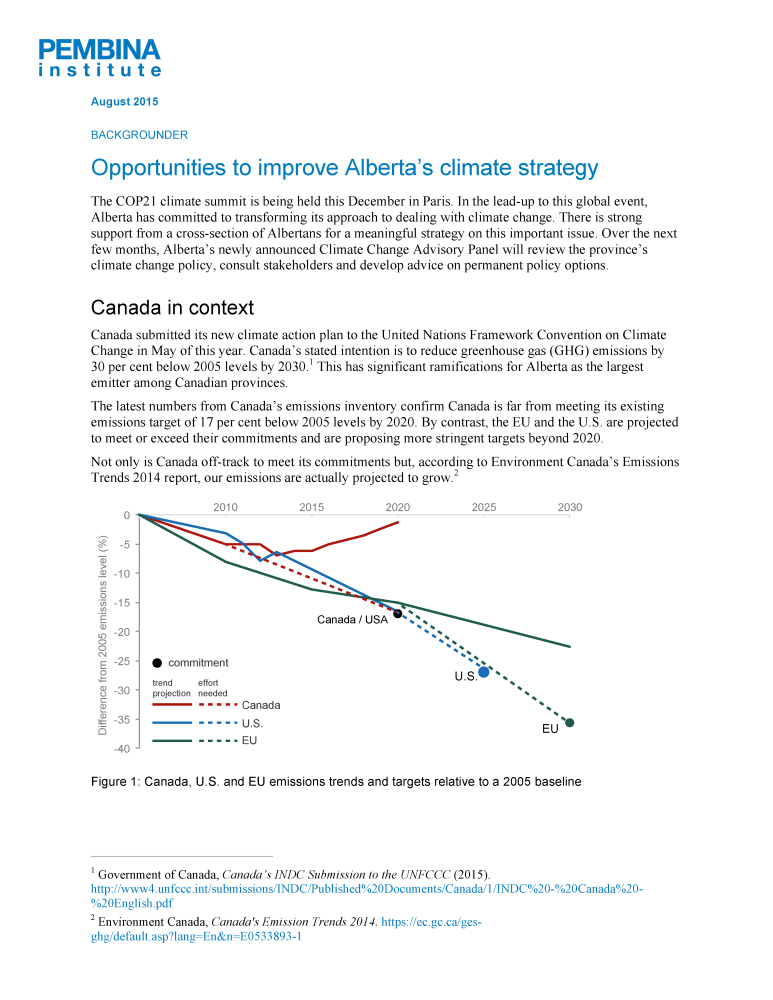 Ways to improve Alberta's climate strategy