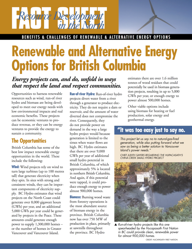 Renewable and Alternative Energy Options for British Columbia | Pembina ...