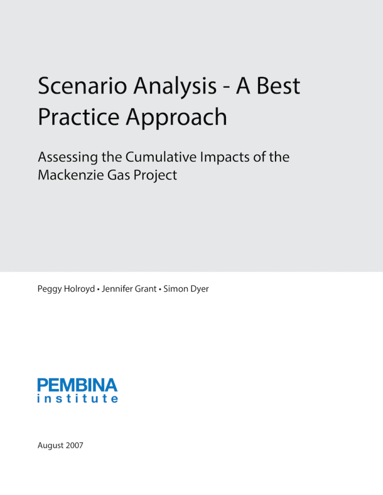 Scenario Analysis - A Best Practice Approach