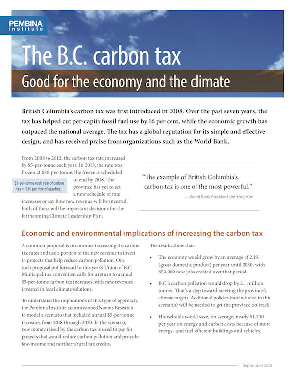 The B.C. carbon tax and a UBCM proposal