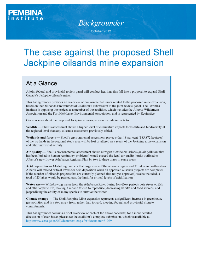 The case against the Jackpine mine expansion